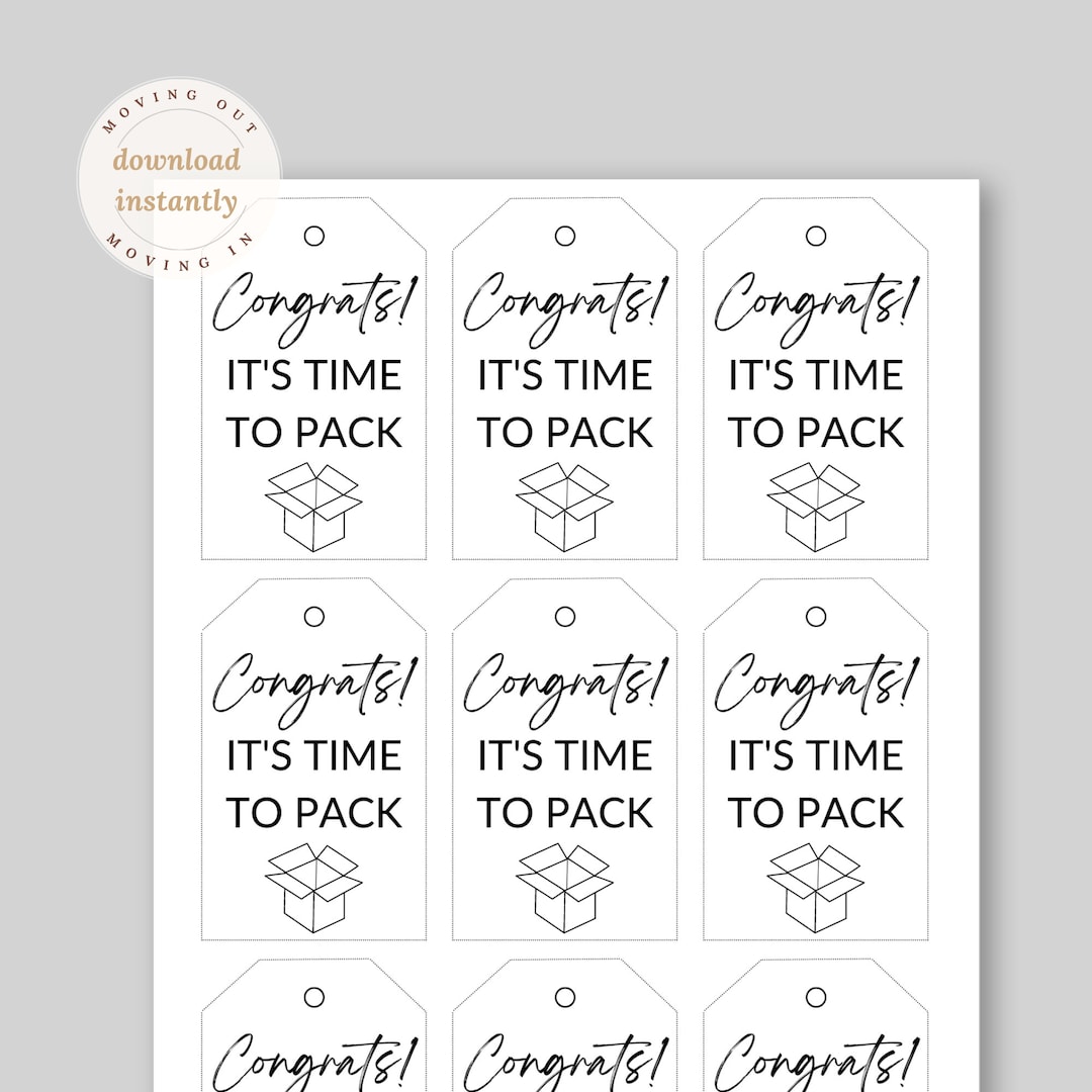 Congrats! It's Time to Pack Label. Add a Tag to Your Congratulations ...
