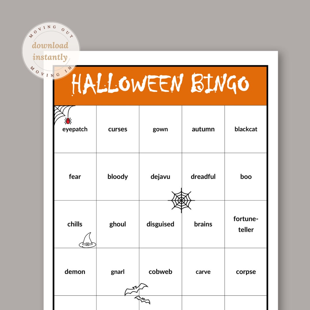 Halloween Bingo Game Cards, 40 Unique Games to Play Before or After ...