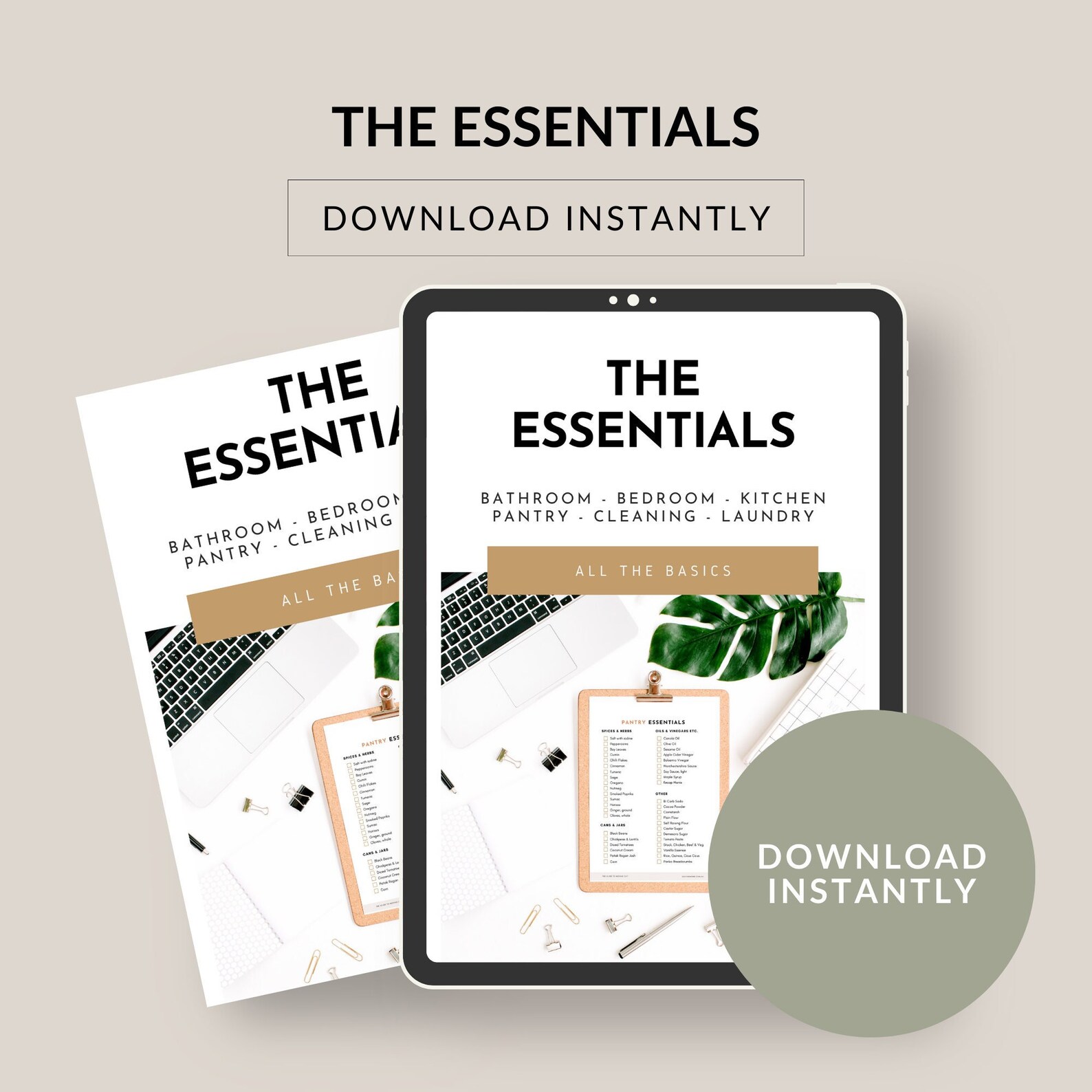 The Essentials Checklist Bundle. Basic Items for Your Bedroom, Bathroom ...
