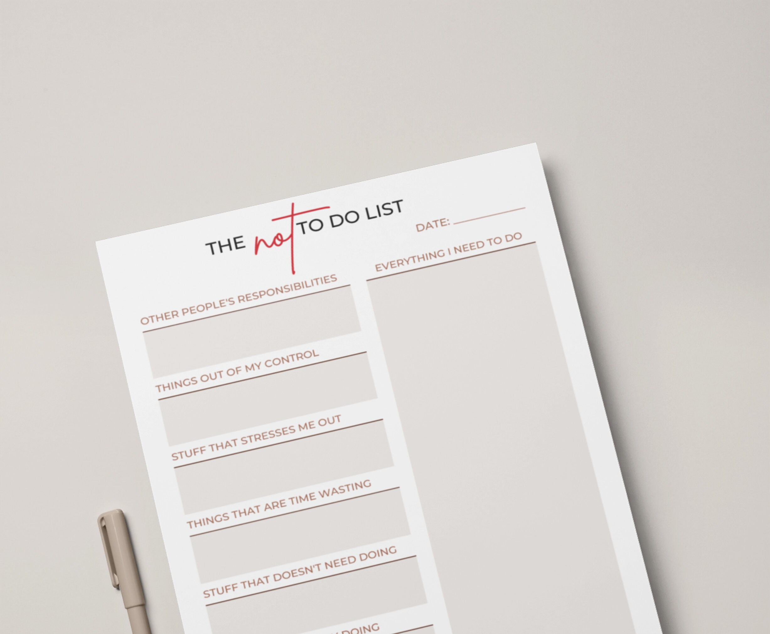 The NOT To-do List Printable: Decision Making, Mental Health (PDF) - Etsy