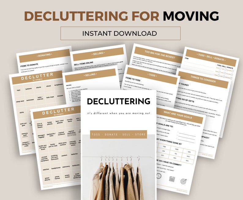 Moving Out Checklist Bundle • Declutter & Home Essentials PDF ...