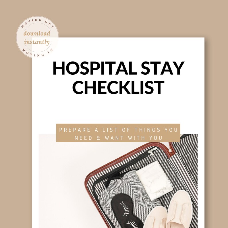 Hospital Stay Checklist, Prepare for an Expected or Unexpected Visit to ...