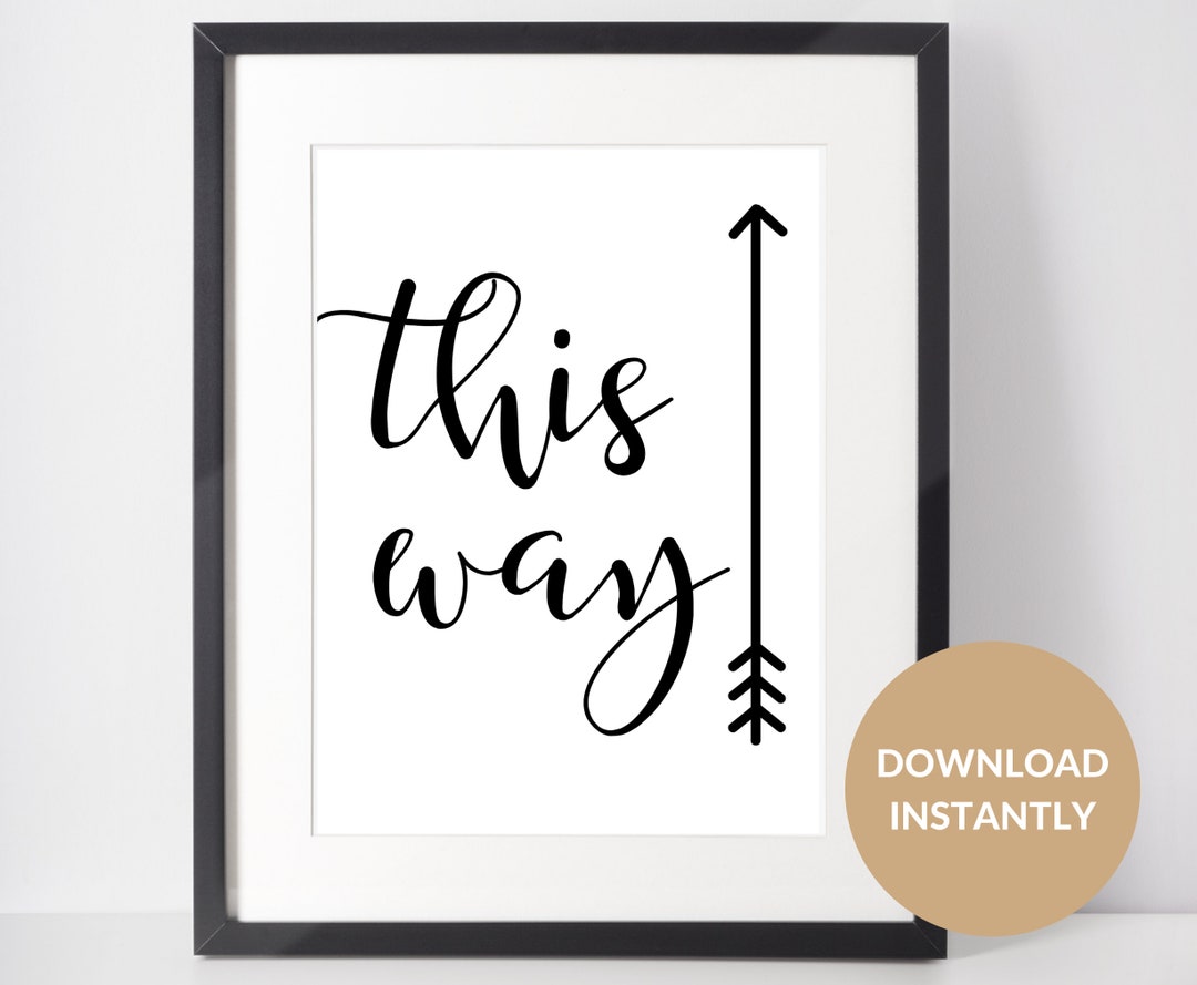 This Way Arrow Sign, Directional Printable (PDF Download) - Etsy