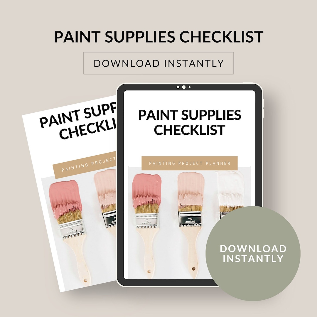 Paint Supplies Checklist. Everything You Need to Paint a Room. Plan ...