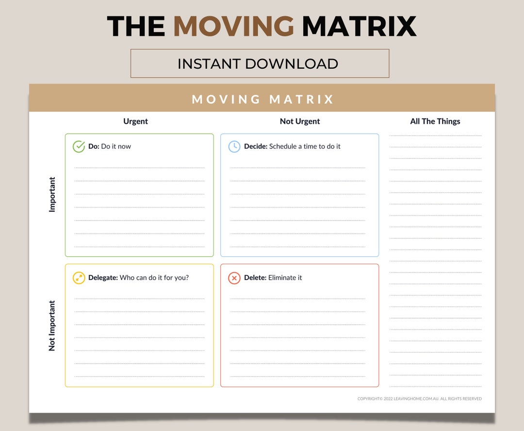 The Moving Matrix is a Simple Way to Organize Your To-do List ...