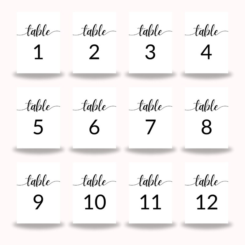 Party Table Numbers - Etsy