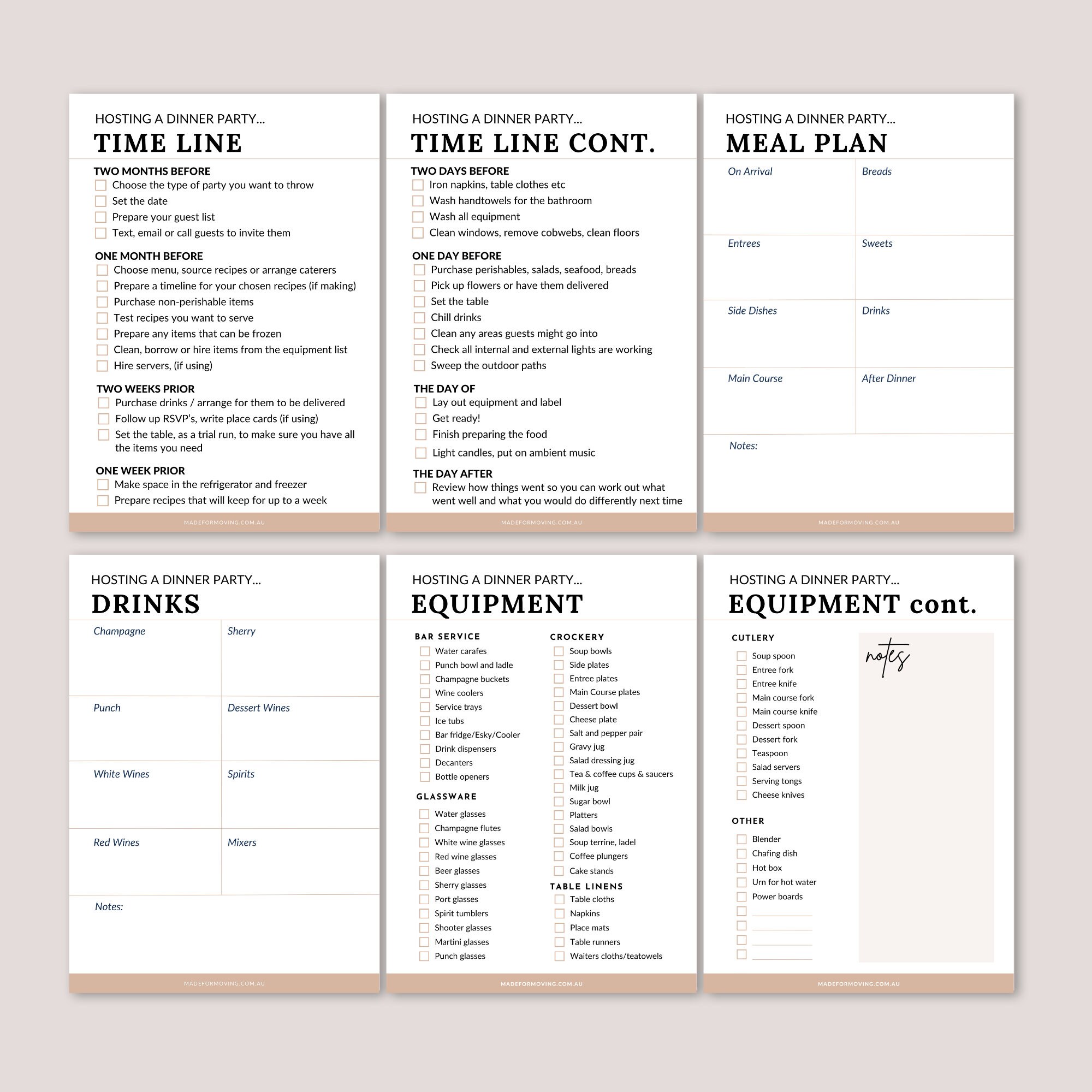 Hosting a Dinner Party Checklist, Event Planner, Housewarming Party ...