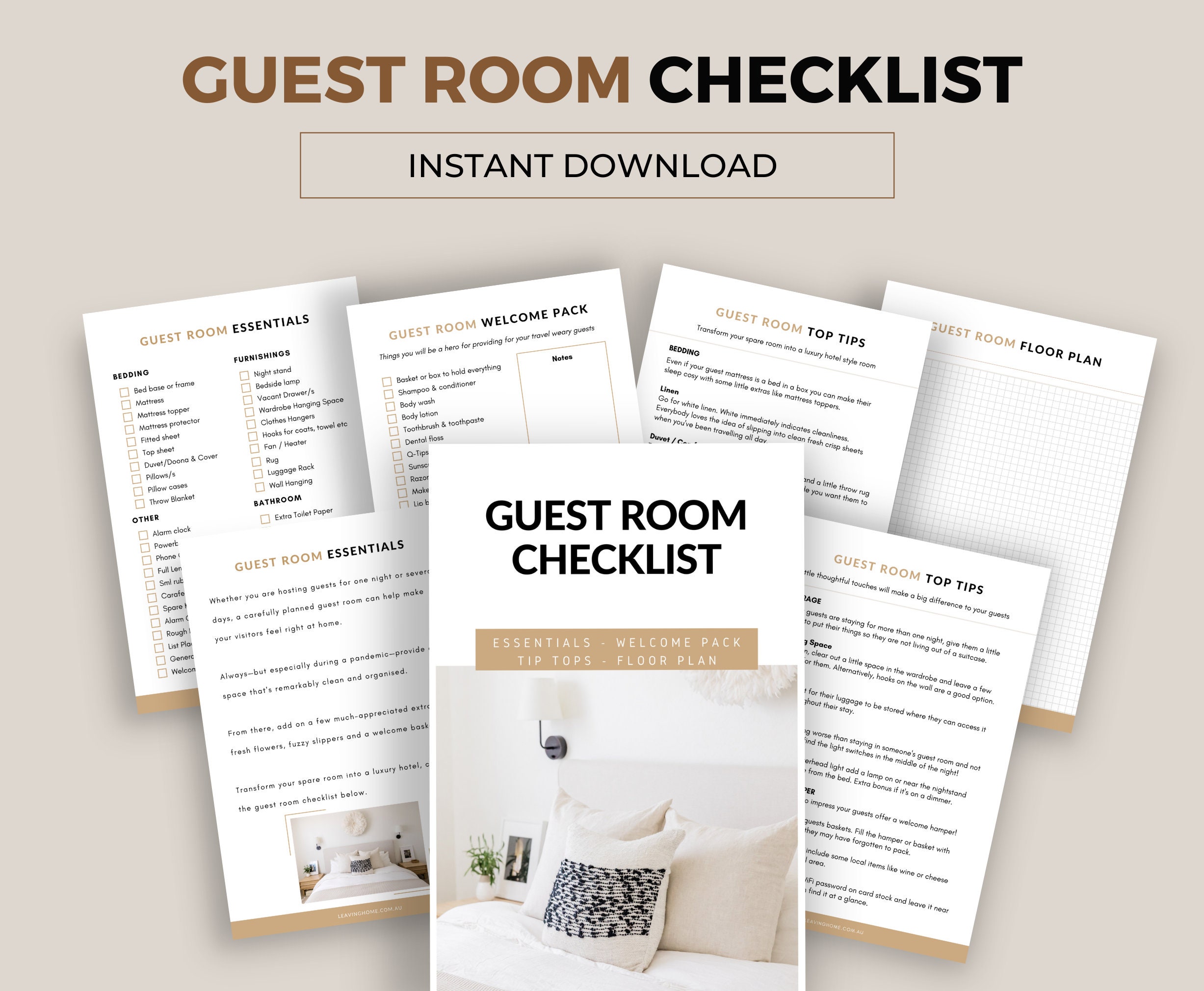 Guest Room Checklist Bundle, Prepare Your Home for Visitors, Overnight ...