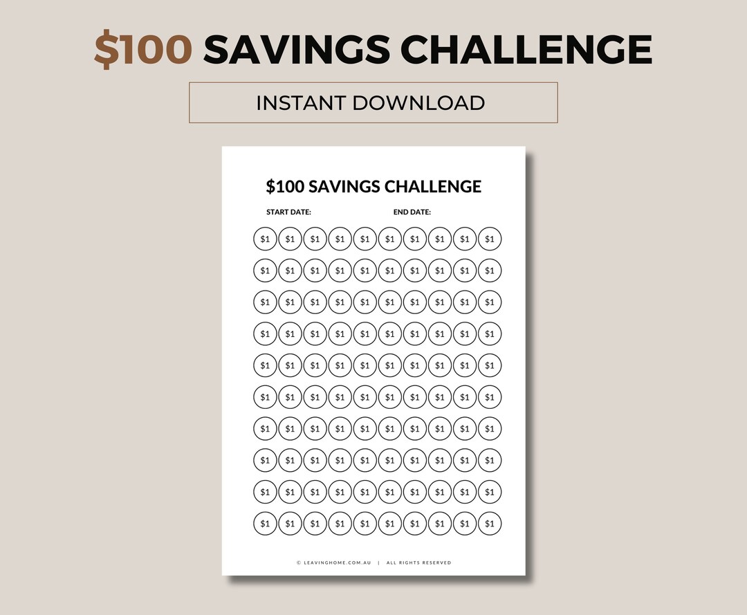 Save 100 With a Simple, Visual Savings Challenge You Can Start Anytime ...