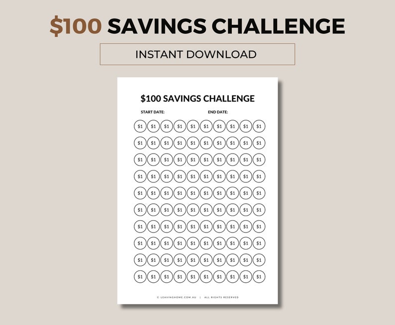 Save 100 With a Simple, Visual Savings Challenge You Can Start Anytime ...