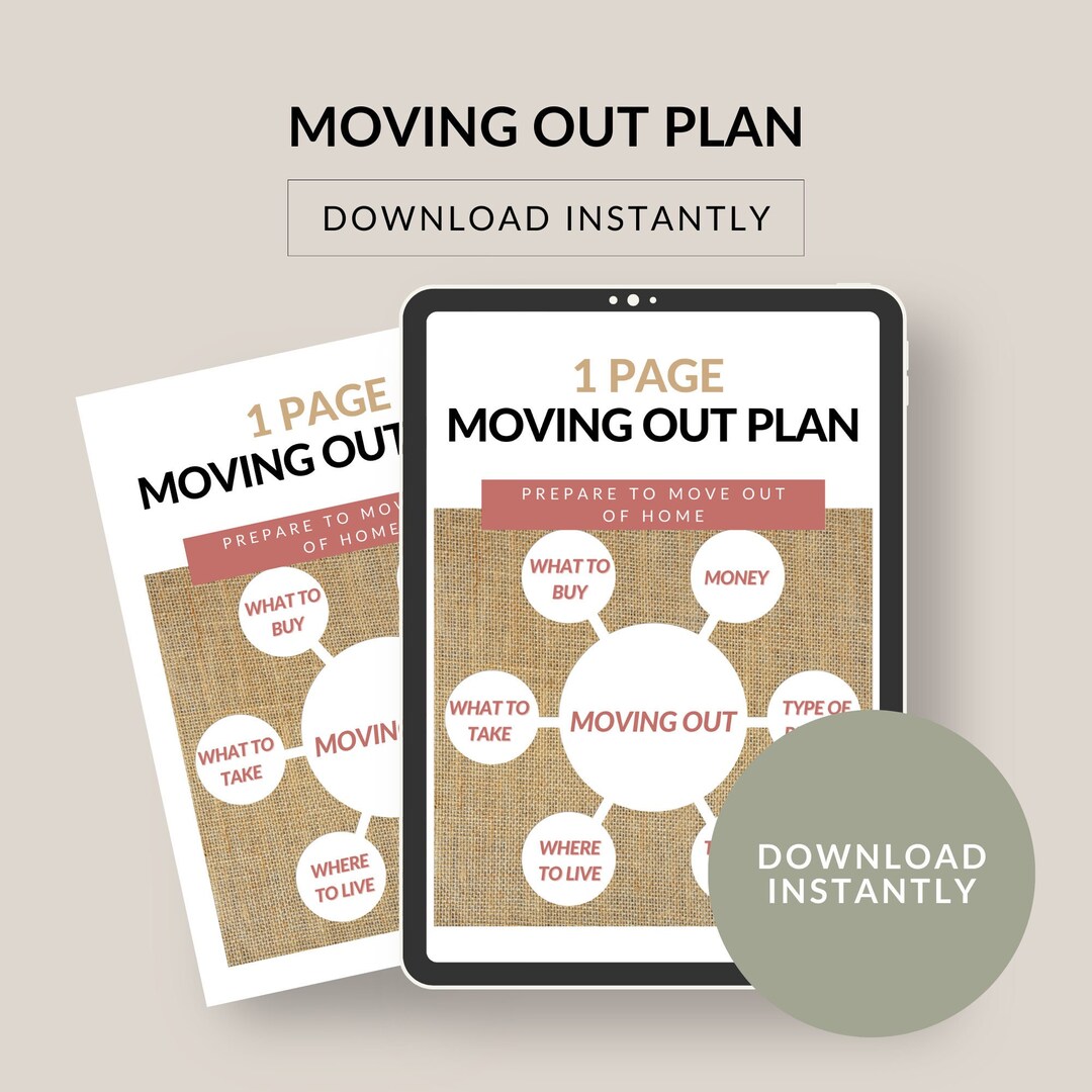 One Page Moving Out Planner, First Time Mover, Rental Planning, New ...