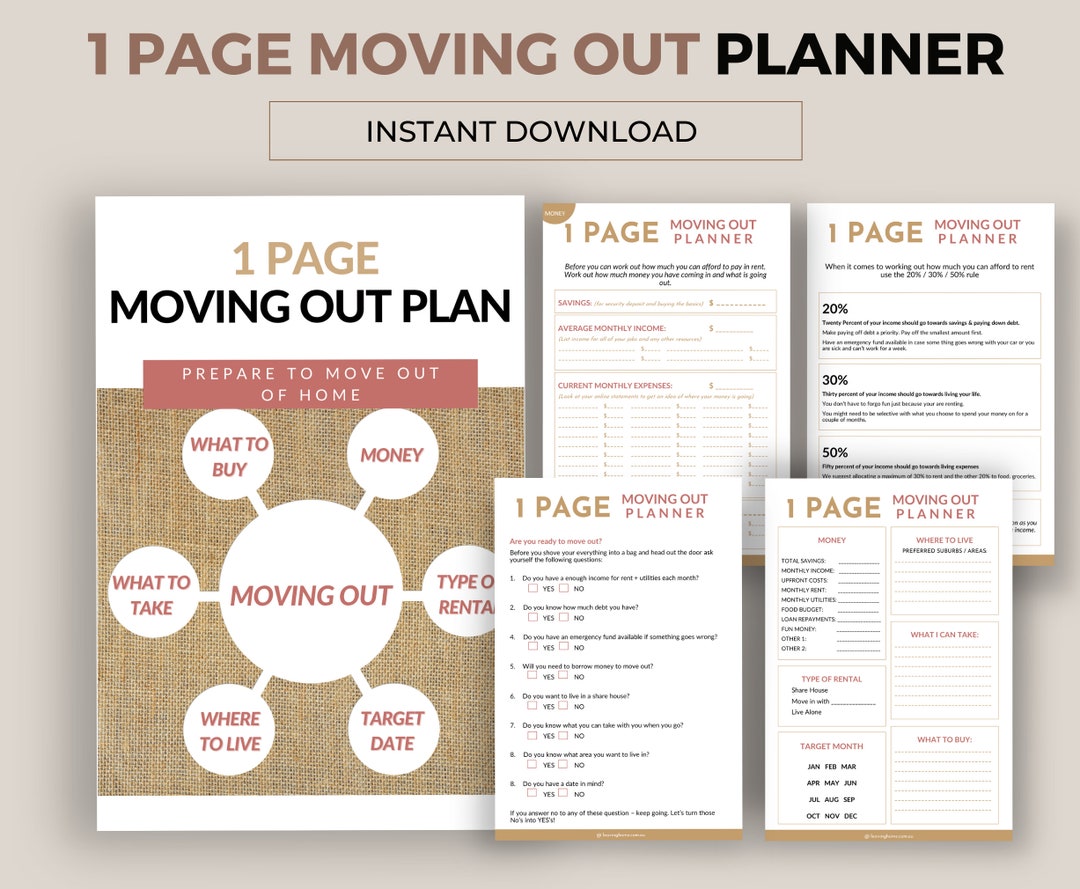 Moving Out Planner: First Home Checklist (PDF Download) - Etsy