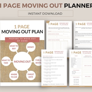 One Page Moving Out Planner. Summarize All the Things You Need to Do ...