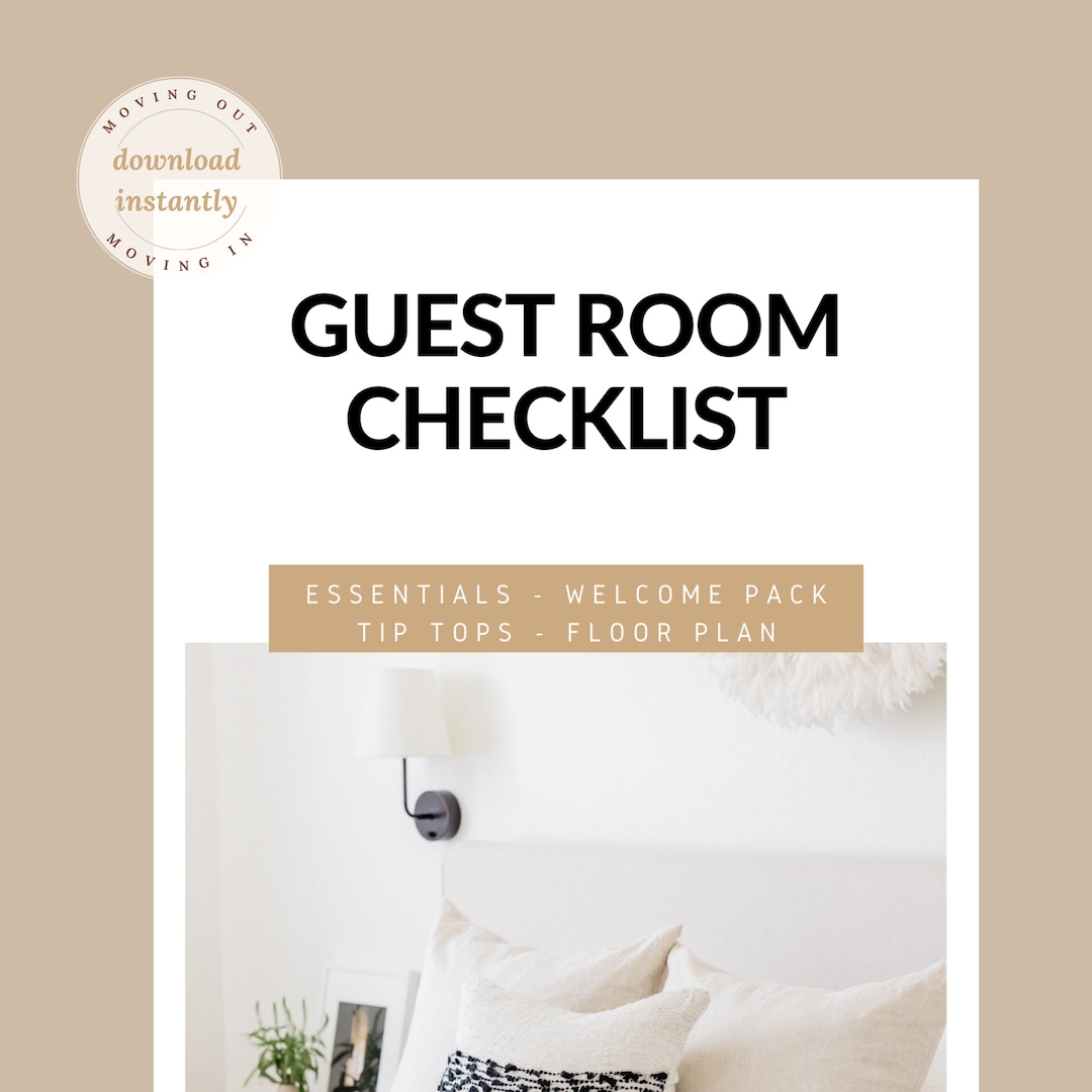 Guest Room Checklist Bundle, Prepare Your Home for Visitors, Overnight ...