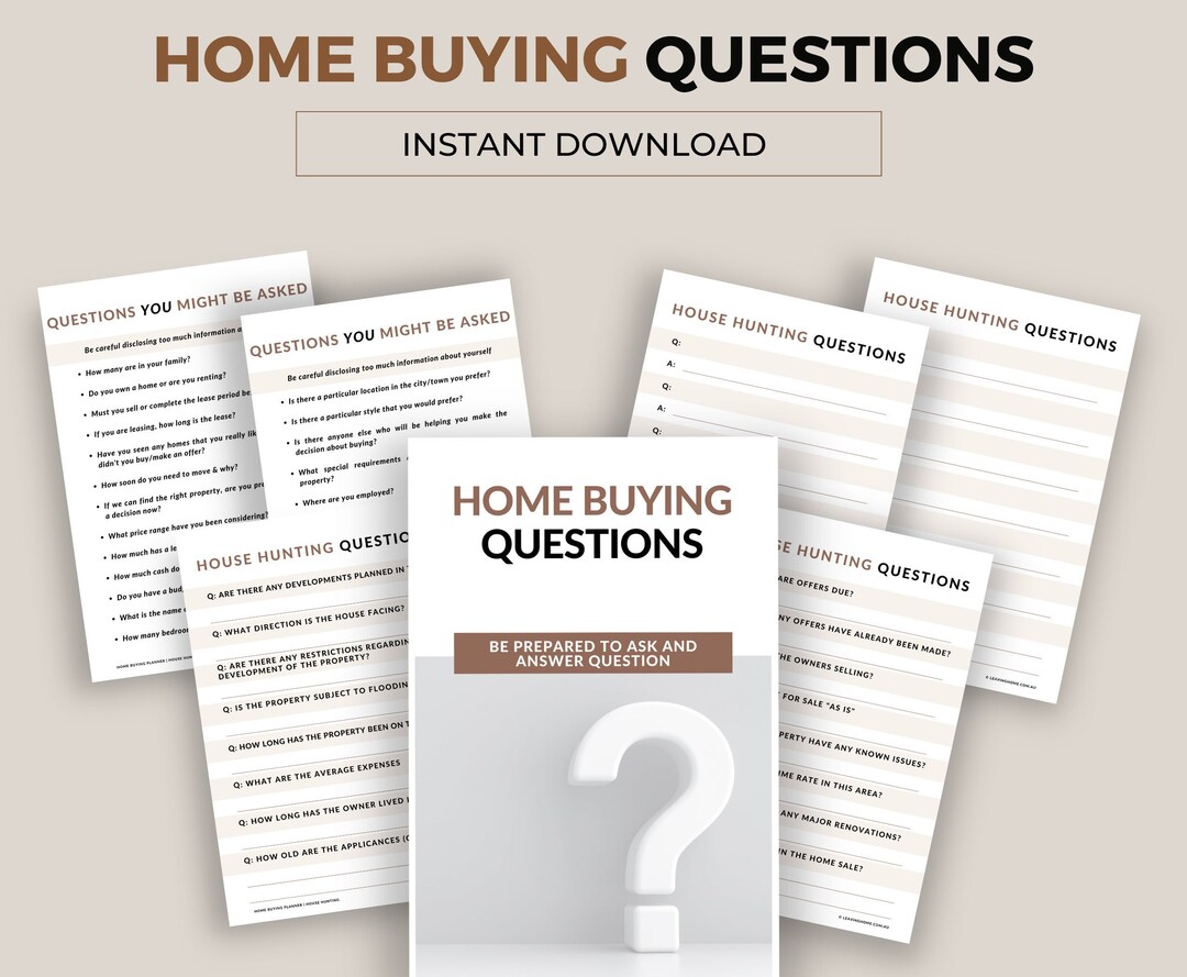 Home Buying Questions. New Home Checklist. Apartment Questions. Real ...