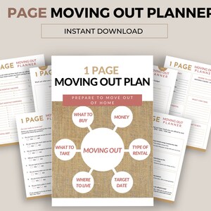One Page Moving Out Planner. Summarize All the Things You Need to Do ...