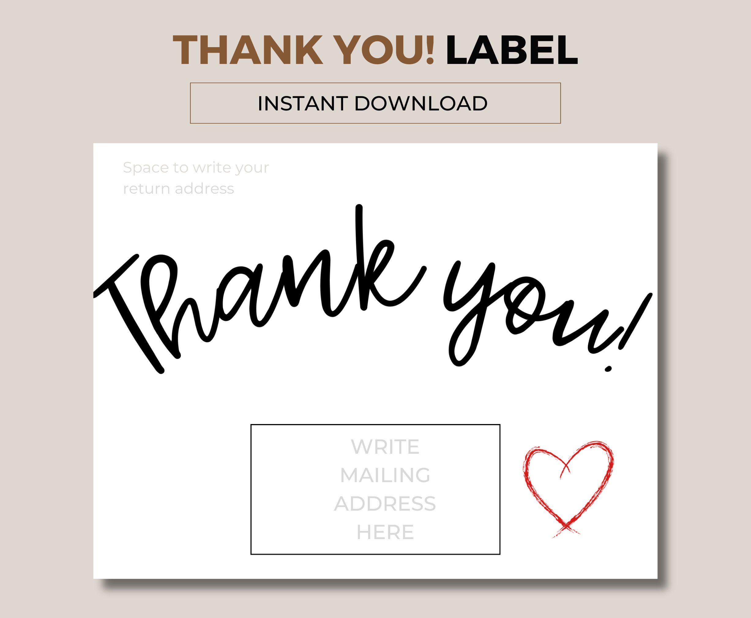 Thank You! Parcel Label. A Unique Way to Address Your Gift. College ...