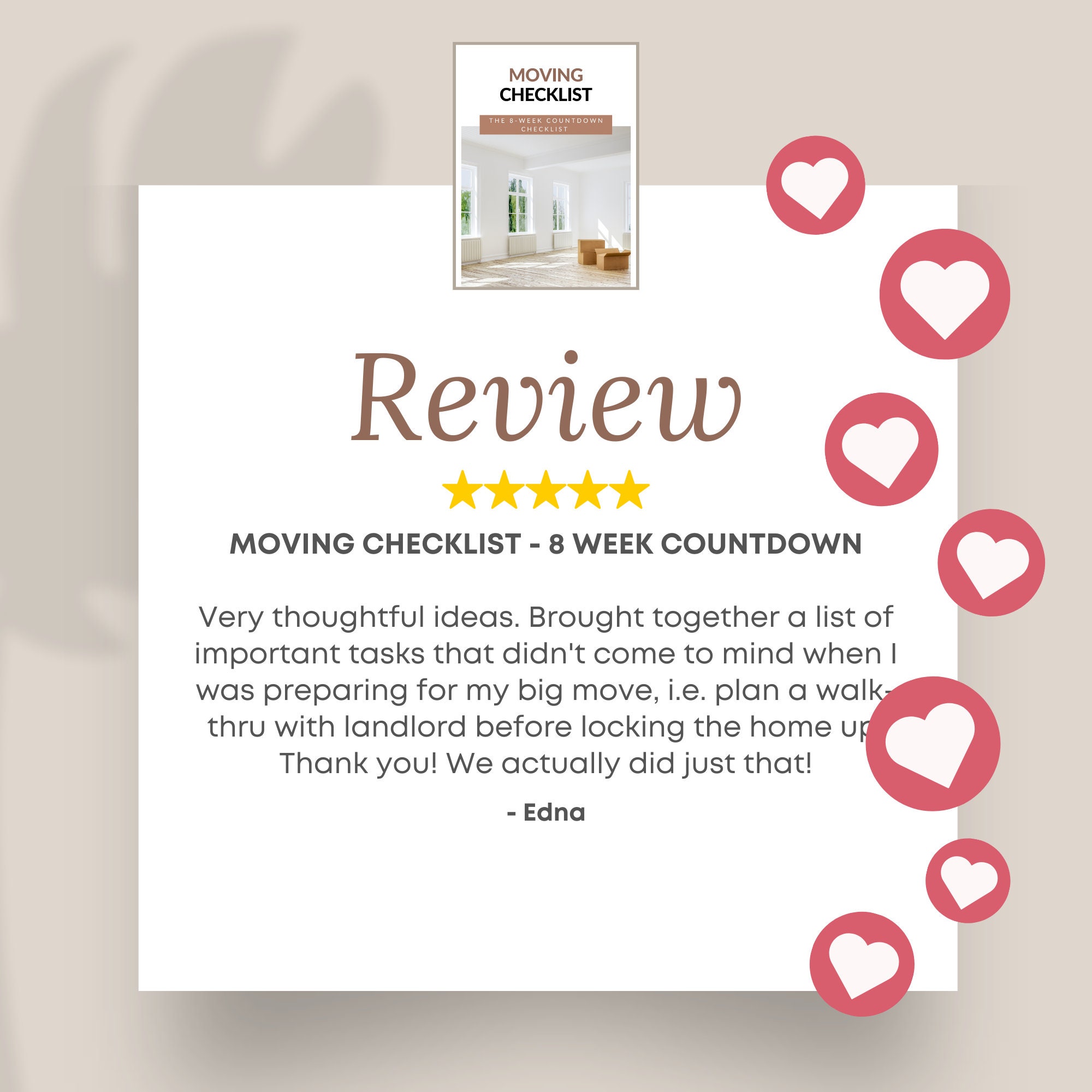 Moving Checklist 8 Week Countdown to Moving. Step by Step Relocation ...