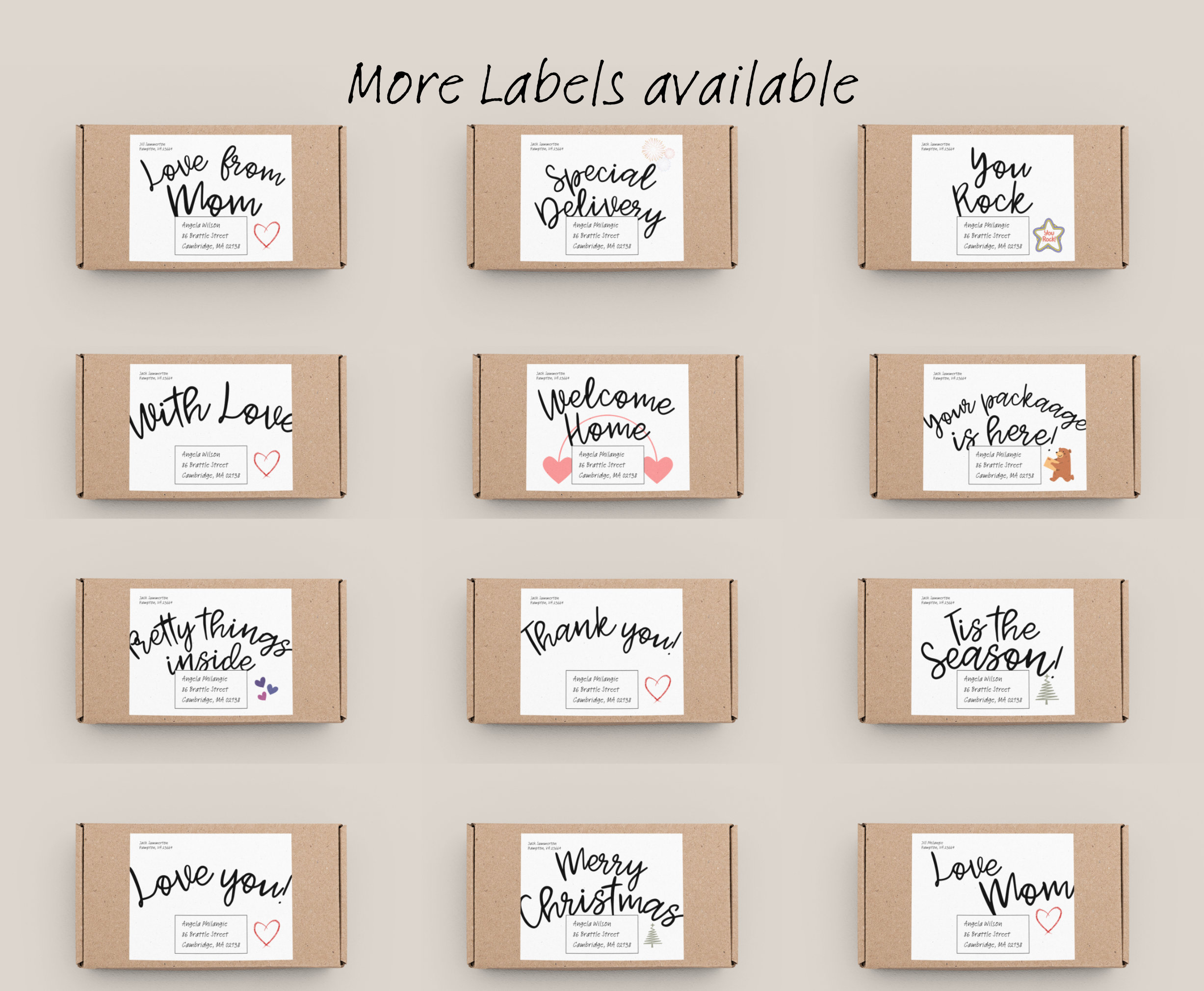 Happy Birthday Parcel Label. A Unique Way to Address Your Gift. College ...