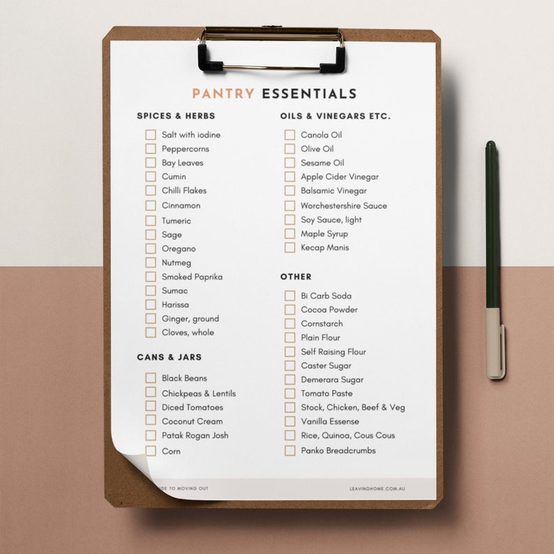 Pantry Essentials Printable Checklist. Basic Pantry Items to - Etsy