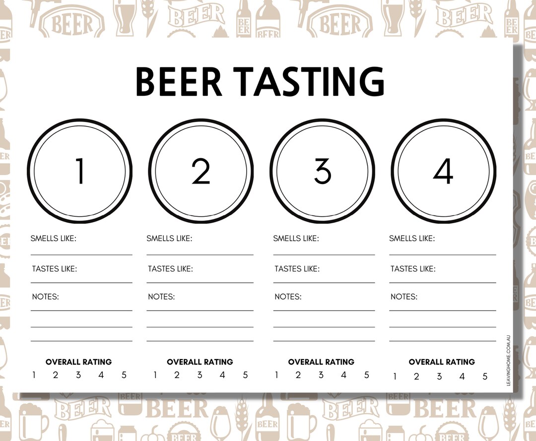 Beer Tasting Mat, Beer Tasting Scorecard, Virtual Beer Tasting for Two ...