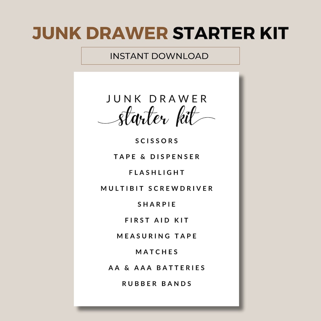 Junk Drawer Starter Kit Printable to Create a Housewarming Gift. Print ...