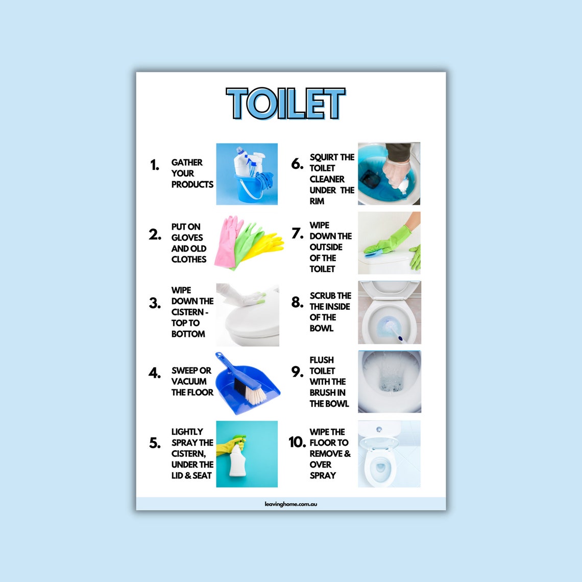 Toilet Cleaning Chore Sheet. One Chore No One Likes but Should Learn to ...