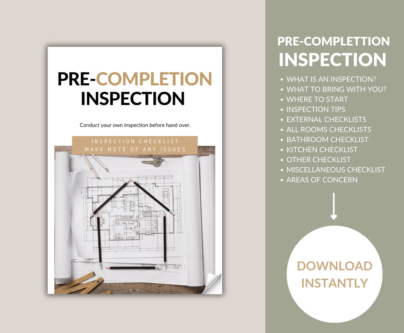 Pre-completion Inspection Checklists. House Inspection Plan ...