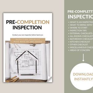 Pre-completion Inspection Checklists. Walkthrough Inspection Checklist ...