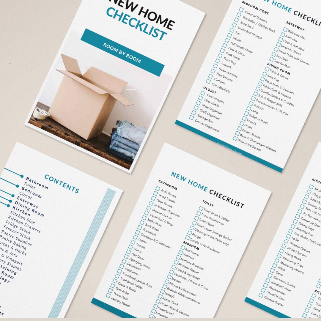 New Home Essentials Checklist. List for Your Kitchen, Dining Room ...