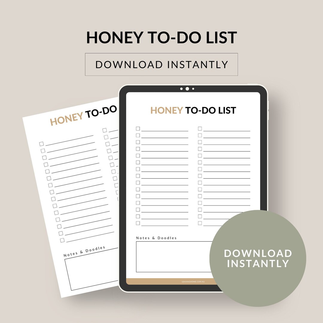 Honey To-do List Printable, Moving Tasks for Your Partner, New Home ...
