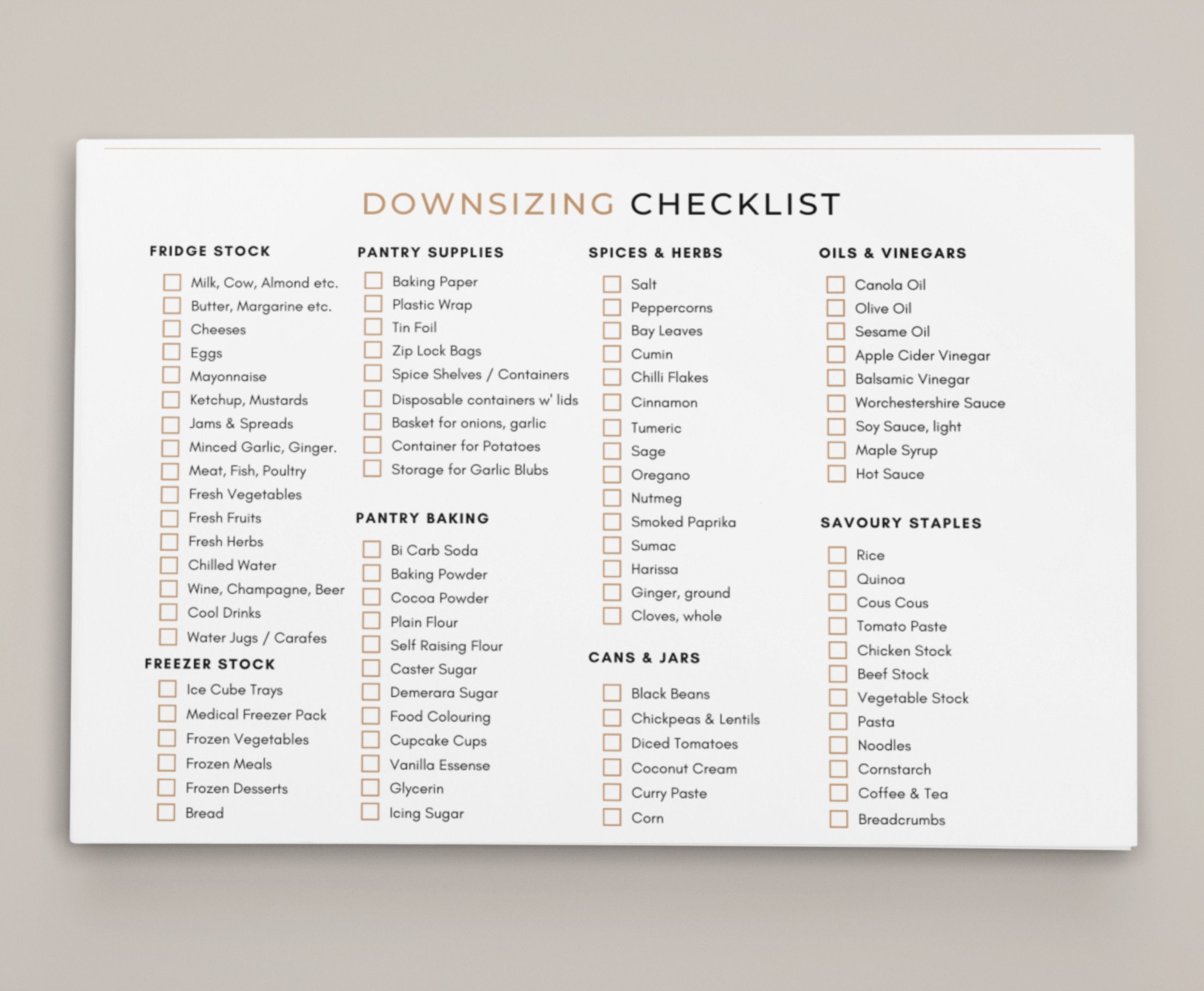 Downsizing Checklist Printable | Moving to Smaller Home Planner PDF - Etsy