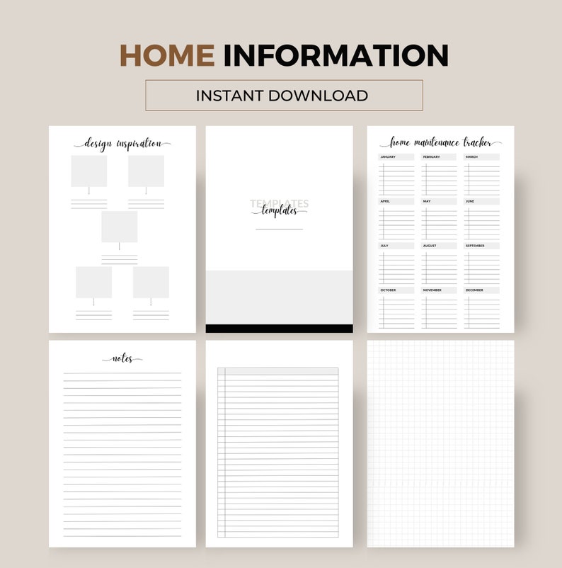 Home Information Book of Records | 74 Pages. Track Home Maintenance ...