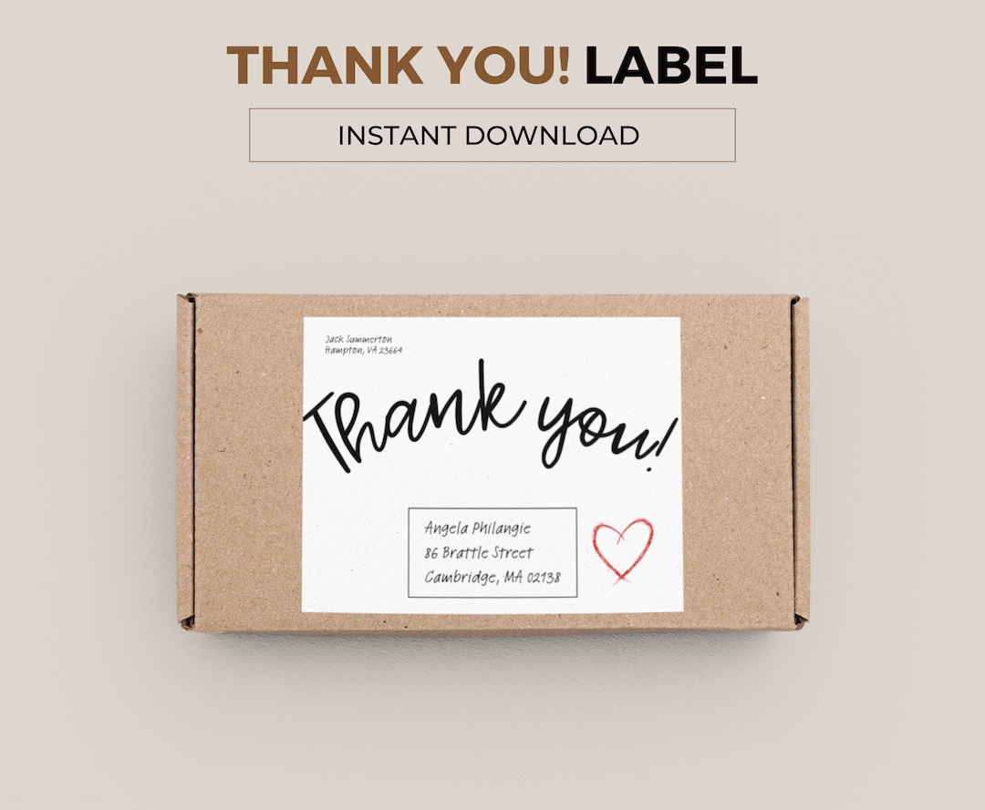 Thank You! Parcel Label. A Unique Way to Address Your Gift. College ...