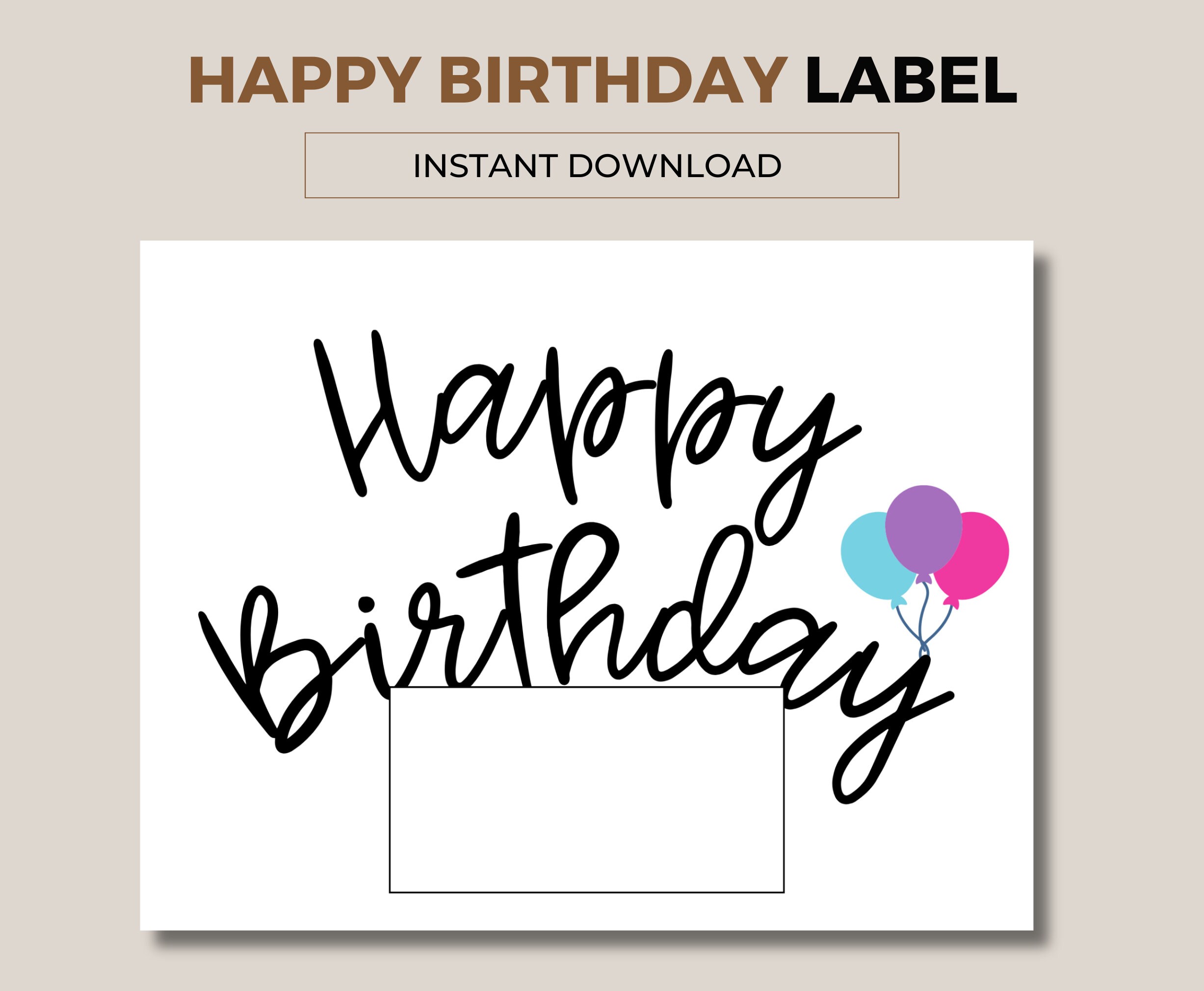 Happy Birthday Parcel Label. A Unique Way to Address Your Gift ...