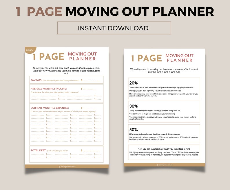 Moving Out Planner: First Home Checklist (PDF Download) - Etsy