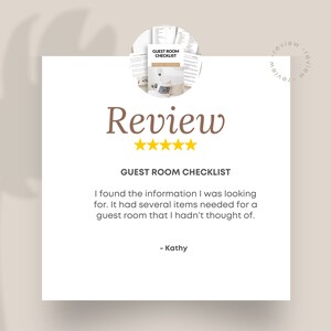 Guest Room Checklist Bundle, Prepare Your Home for Visitors, Overnight ...