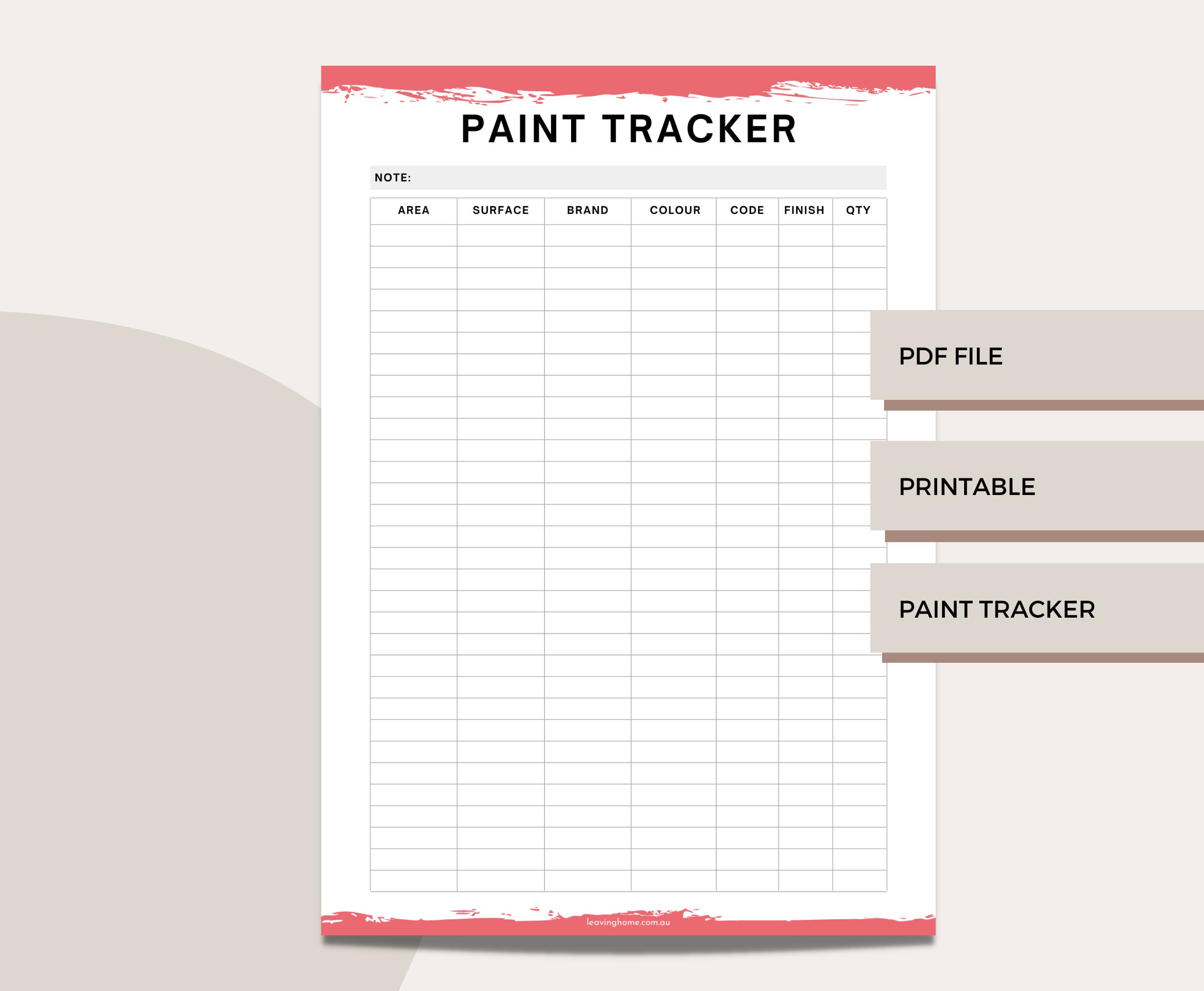 House Paint Tracker, Interior Design, Moving Preparation, Household ...