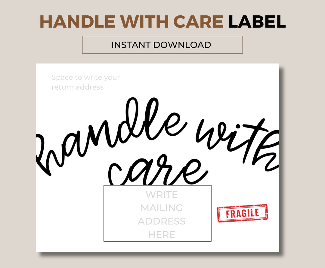 Handle With Care Package Label PDF. A Unique Way to Address Your Gift ...