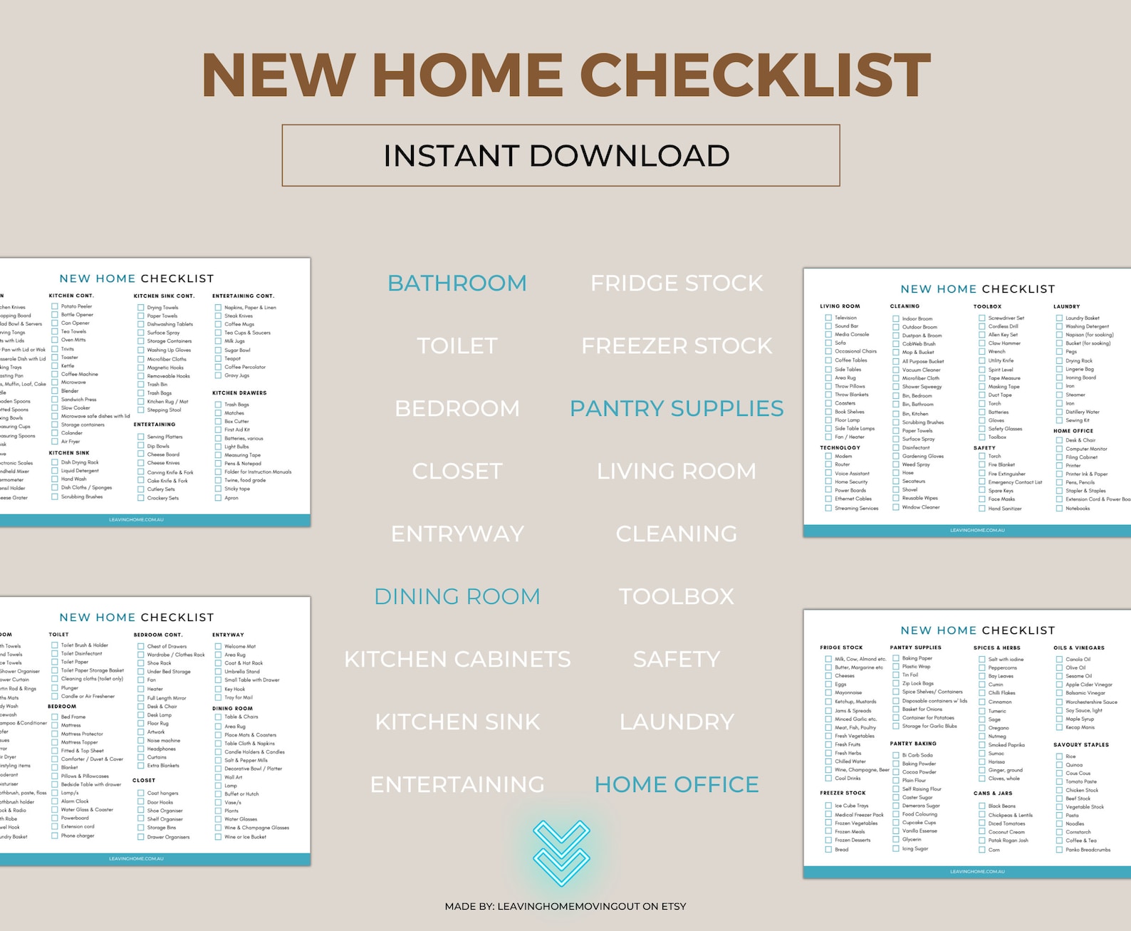 New Home Essentials Checklist. Room by Room Household Items. Home ...