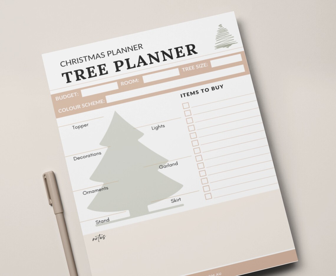 Christmas Tree Planner Festive Tree. Instant Download - Etsy