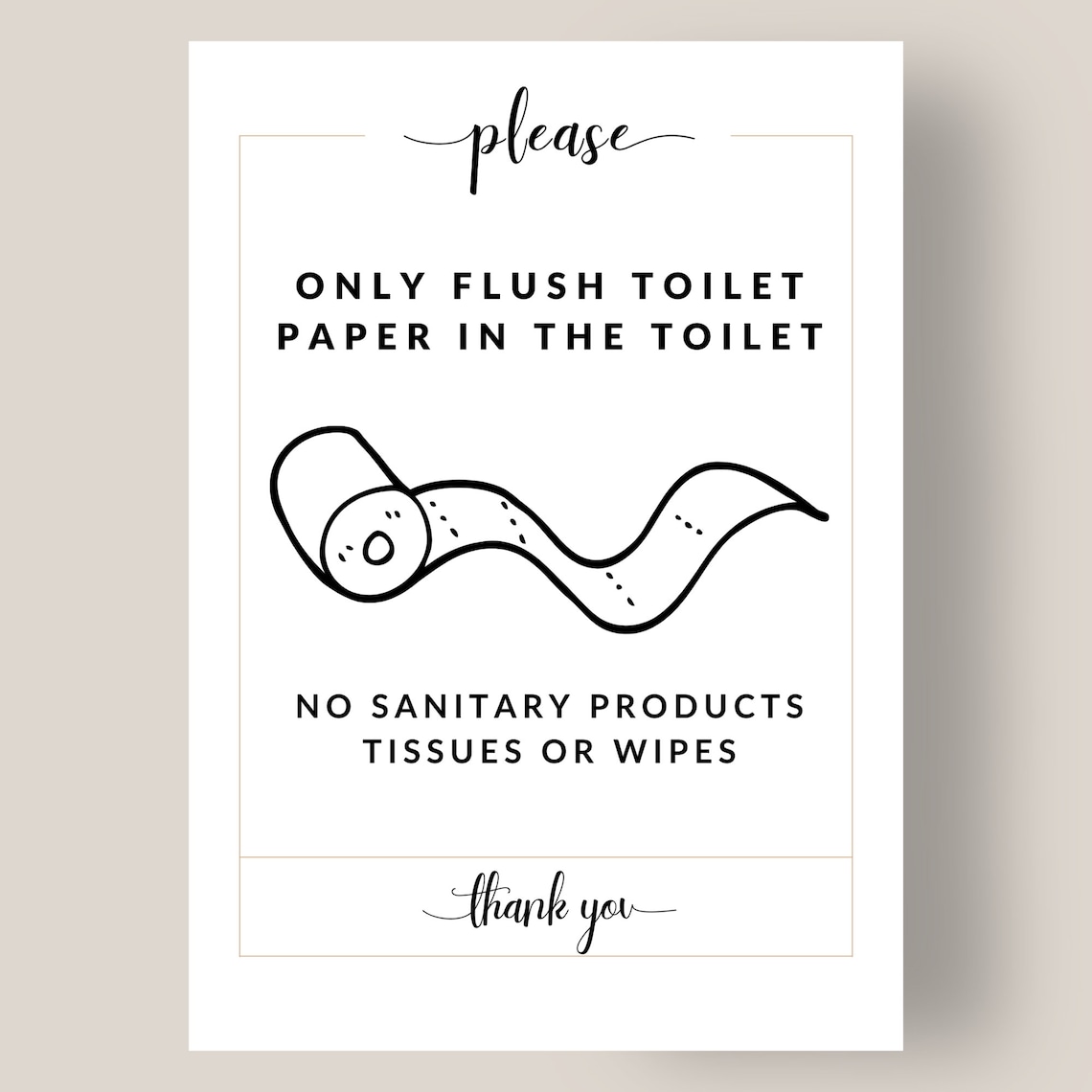 Please Only Flush Toilet Paper in the Toilet Sign. Airbnb, Rental ...