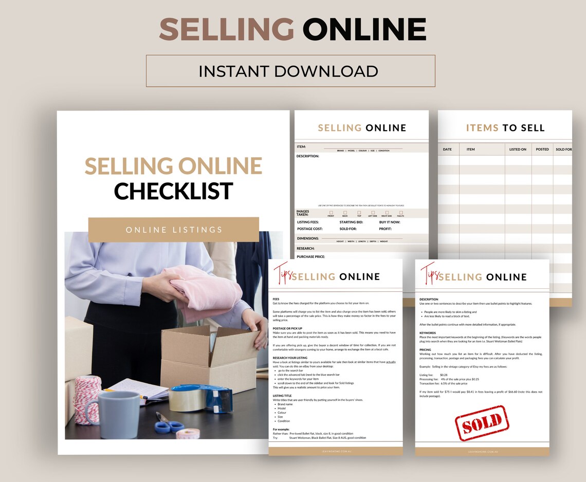 Selling Online Checklist, Decluttering Before Moving. Organise Your ...