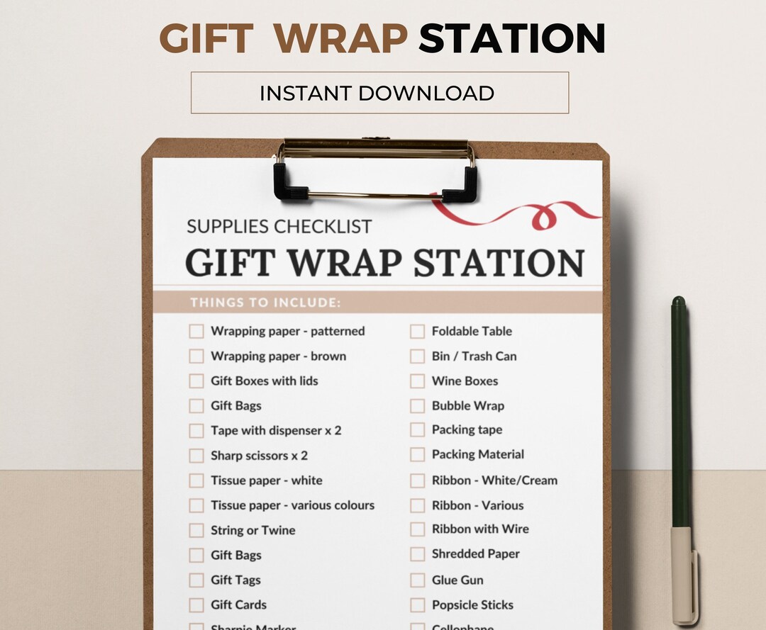 Gift Wrap Station Printable Checklist, Prepare for Gifting Presents ...