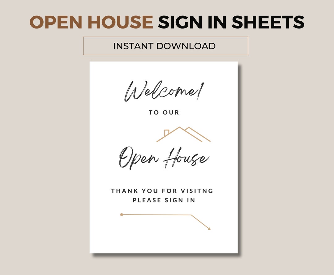 Welcome to Our Home Open Sign. Sign in Sheets. Welcome Your Guests to ...