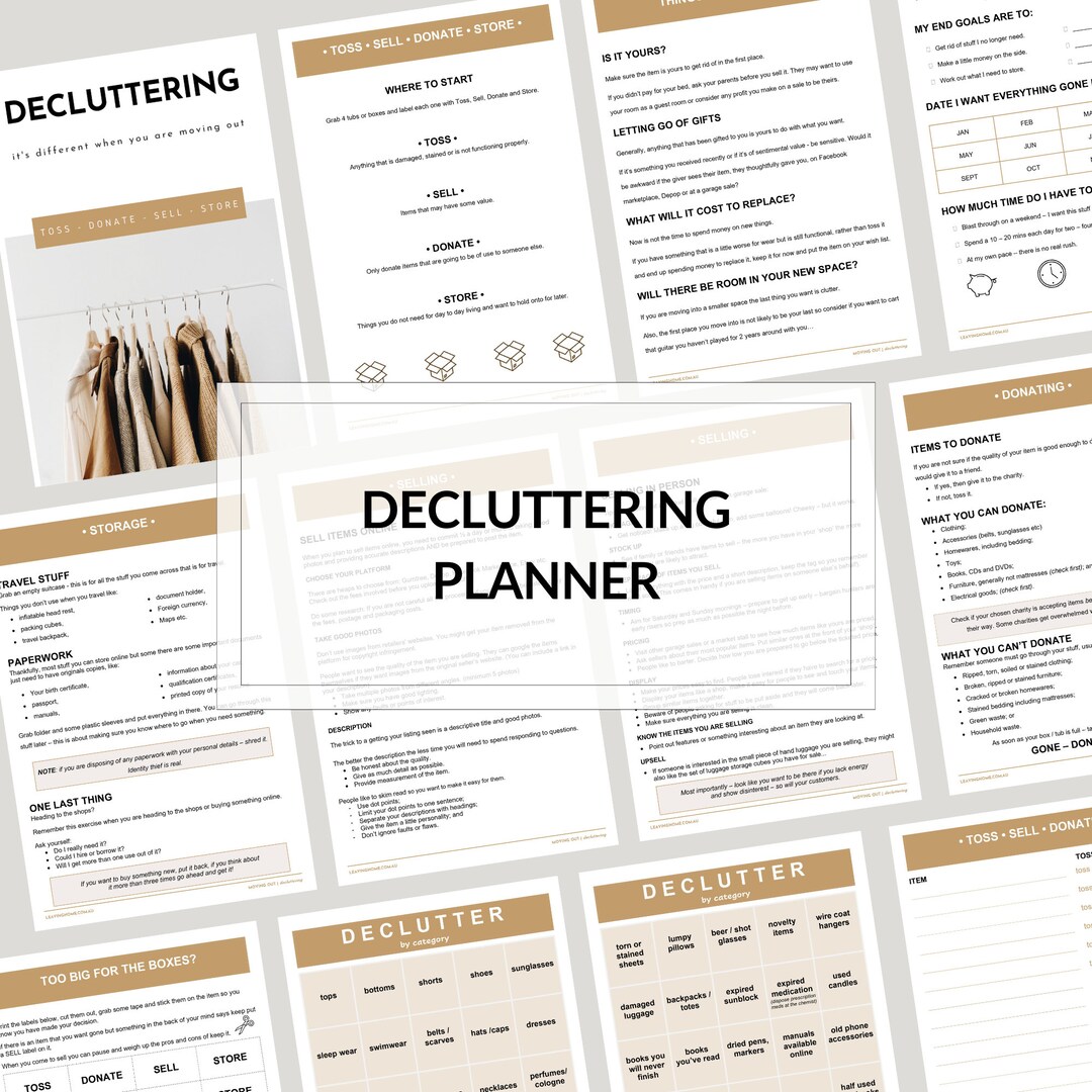 Moving Declutter Planner: Home Purge Checklist (PDF) - Etsy