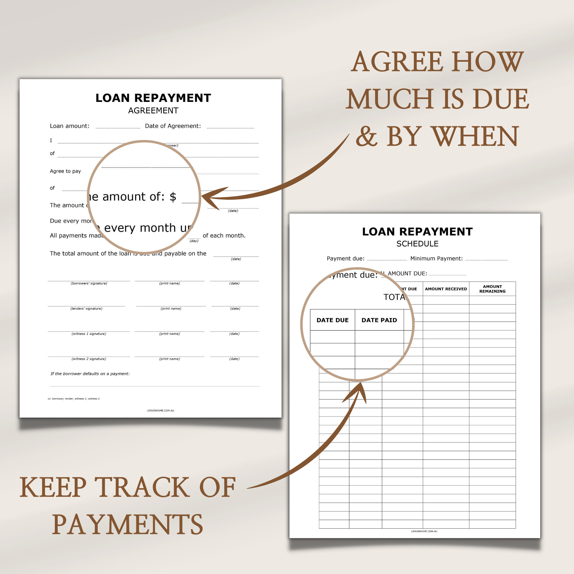 Loan Repayment Agreement Printable: Money Lending Contract (PDF) - Etsy