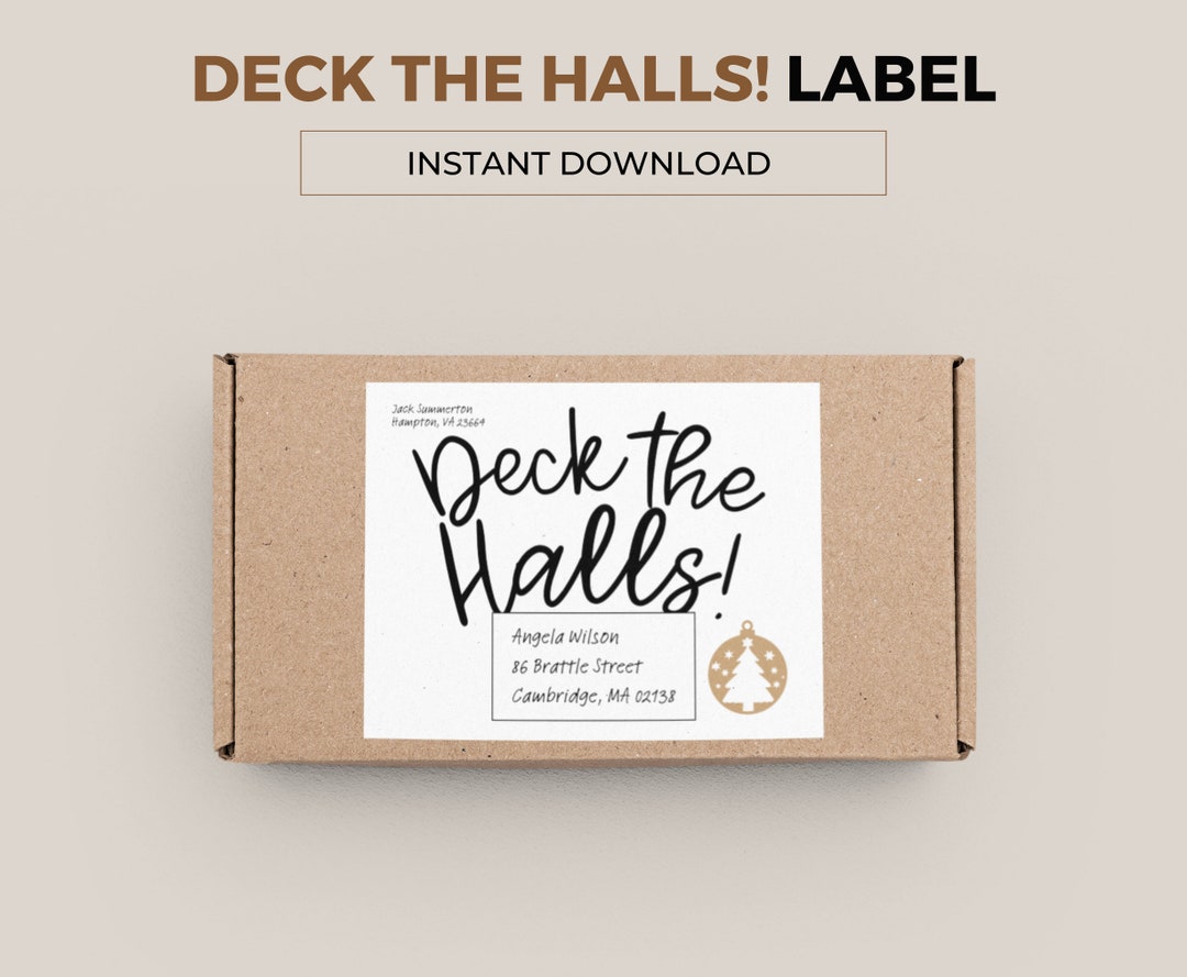 Deck the Halls Parcel Label. A Unique Way to Address Your Gift. College ...