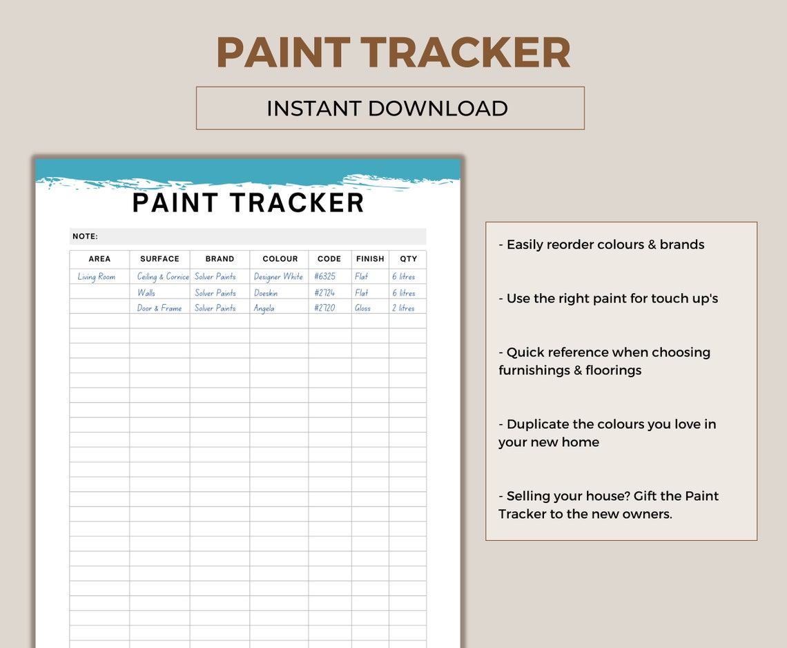 House Paint Tracker. A Simple Way to Track the Paints You Use in Your ...