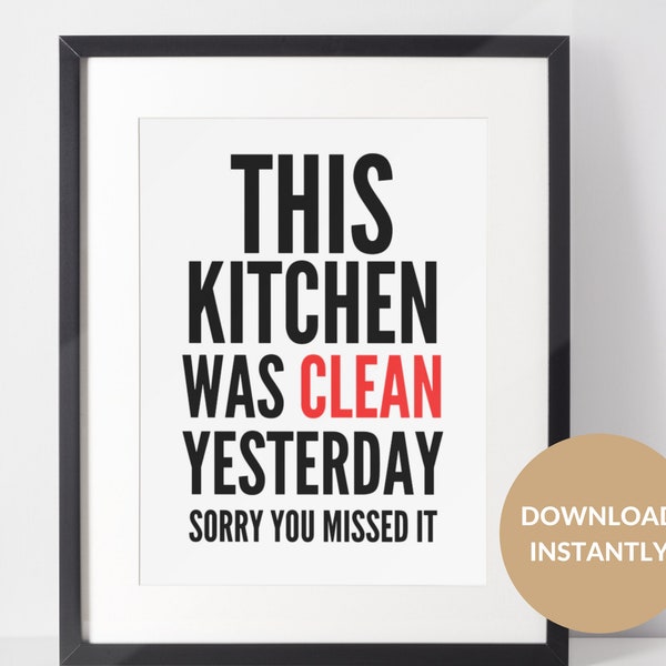 Clean Kitchen Posters - Etsy